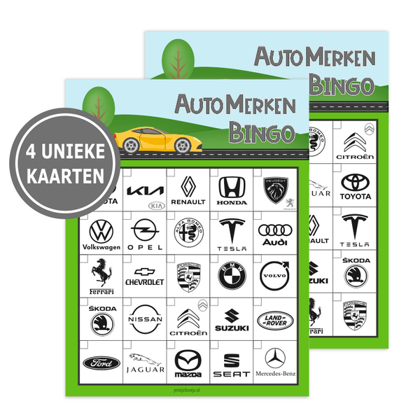 Automerken bingo printen - Print je Feestje