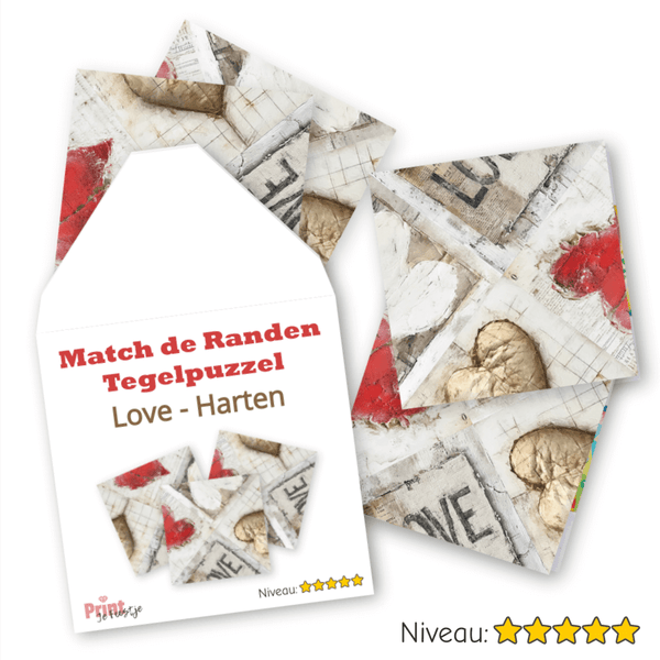 Uitdagende Tegelpuzzel voor valentijnsdag - Print je Feestje